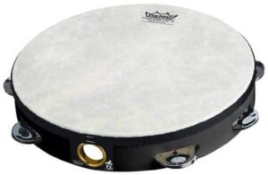 remo fiberskyn tambourine - quadura black, 10"