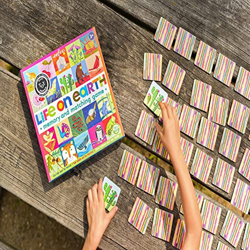 eeBoo: Life on Earth, Memory & Matching Game, Developmental and Educational, 24 Pairs to Match, Single or Multiplayer Function, for Ages 3 and up