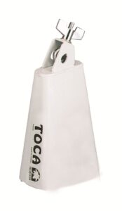 toca 4424-t contemporary series cowbell, high cha cha - white powder coat