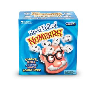 Learning Resources Head Full Of Numbers, Math Games for Kindergarten, Basic Math Skills, 13 Piece Set, Ages 7+