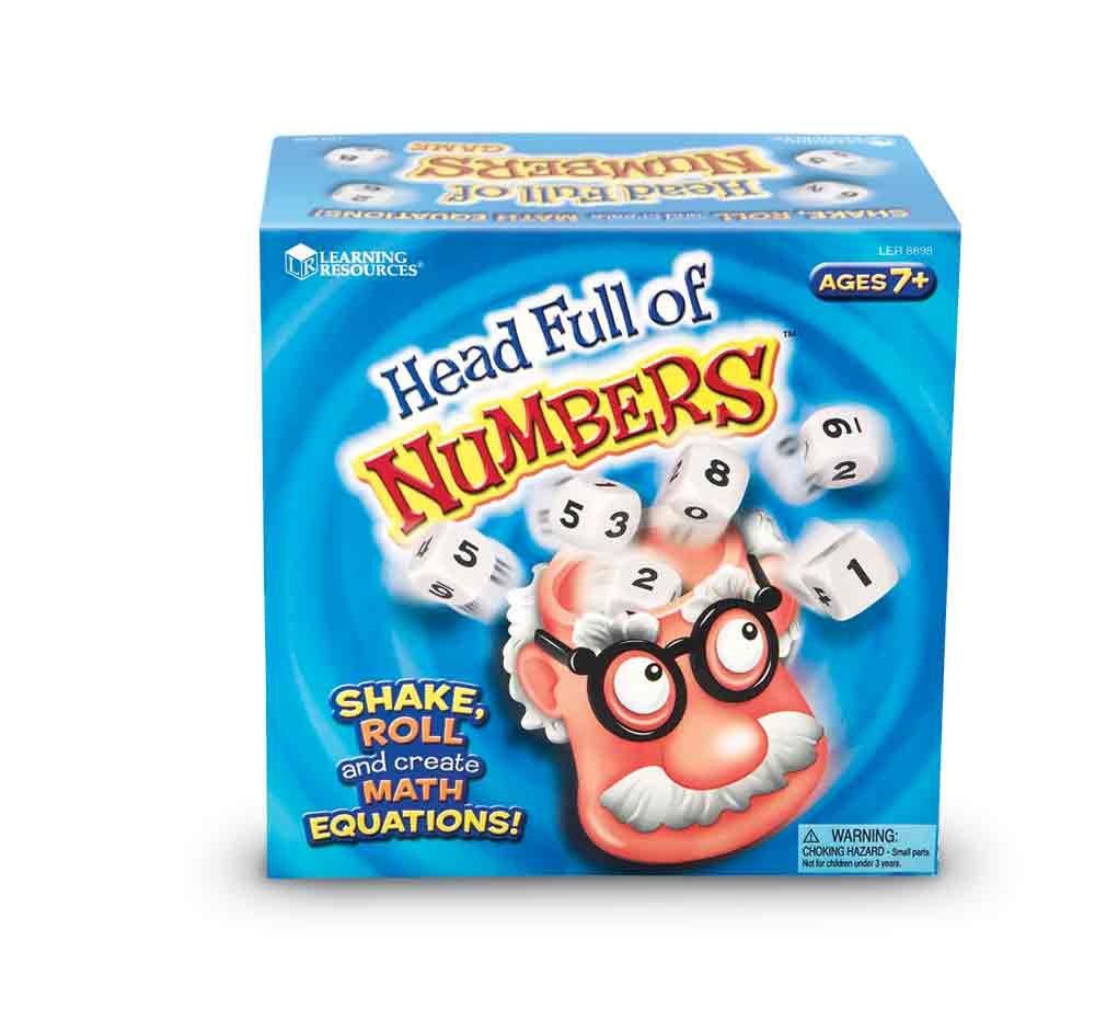 Learning Resources Head Full Of Numbers, Math Games for Kindergarten, Basic Math Skills, 13 Piece Set, Ages 7+