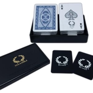 DA VINCI Ruote, Italian 100% Plastic Playing Cards, 2-Deck Poker Size Set, Regular Index, w/2 Cut Cards