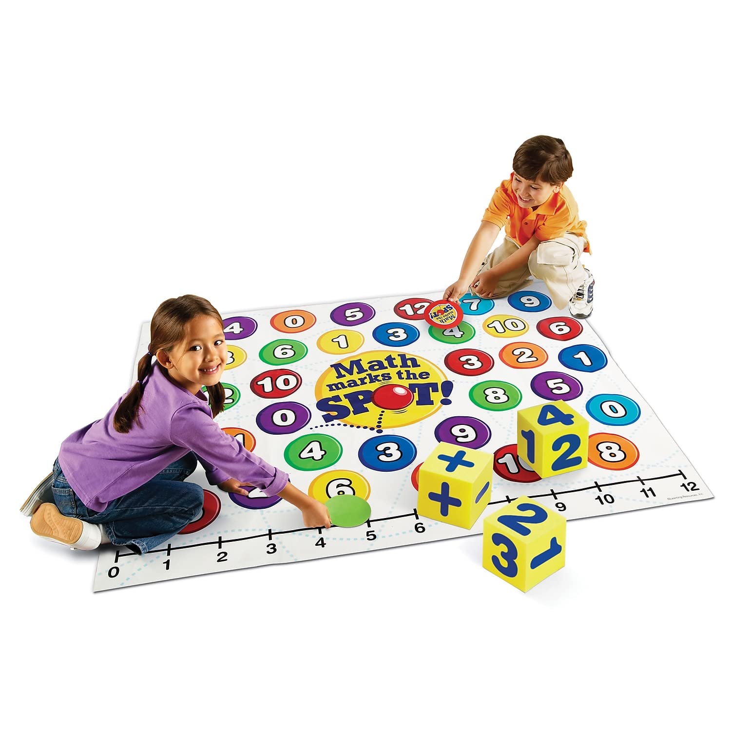 Learning Resources Math Marks The Spot Floor Game, Homeschool, Number Recognition, Addition & Subtraction, Ages 5+