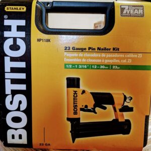 BOSTITCH Pin Nailer 23 Gauge, 1/2-Inch to 1-3/16-Inch (HP118K) , Black