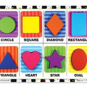 Melissa & Doug Shapes Wooden Chunky Puzzle (8 pcs) - FSC Certified