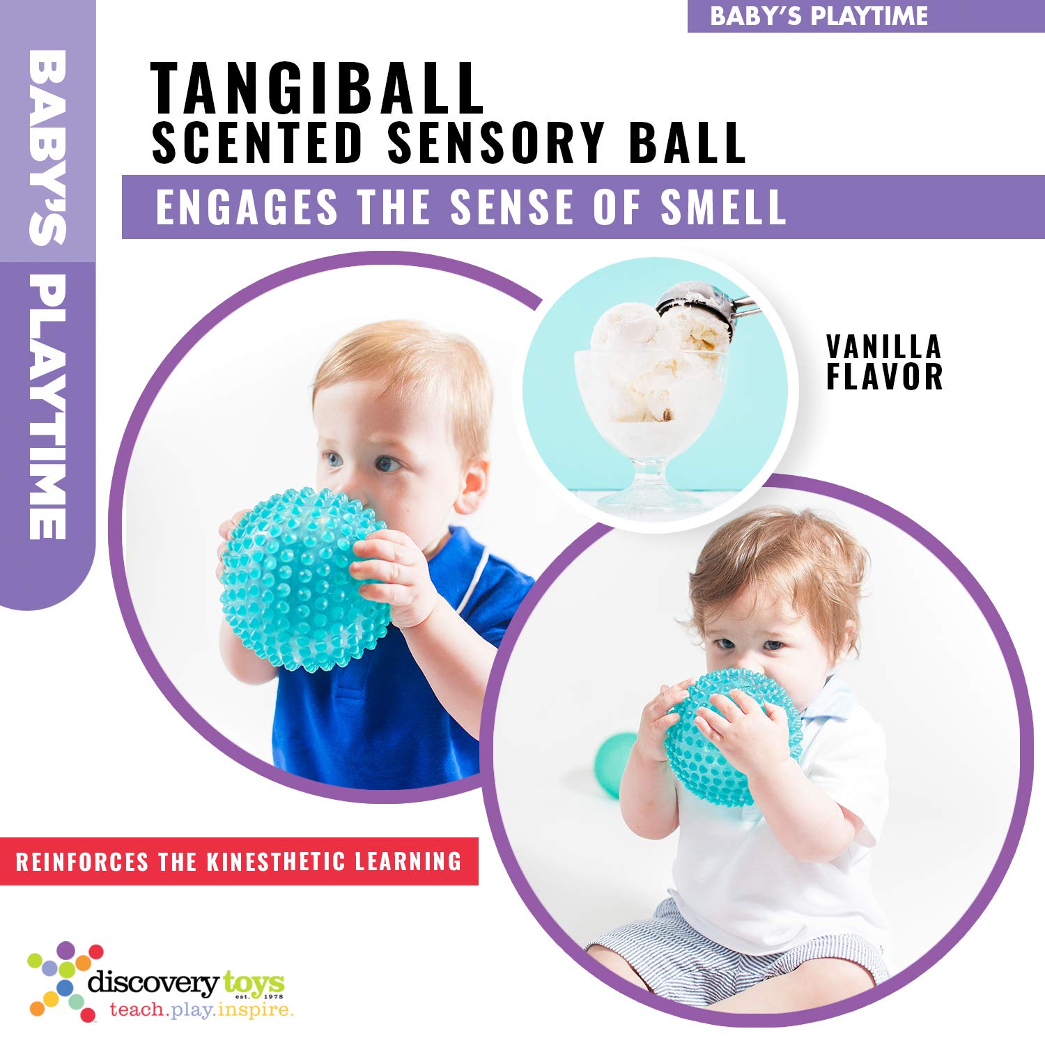 Discovery Toys TANGIBALL Squishy, Squeezy Scented Sensory Ball | Kid-Powered Learning | STEM Toy Early Childhood Development 12 Months and Up