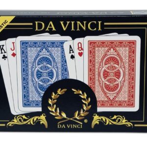 DA VINCI Ruote, Italian 100% Plastic Playing Cards, 2-Deck Poker Size Set, Regular Index, w/2 Cut Cards