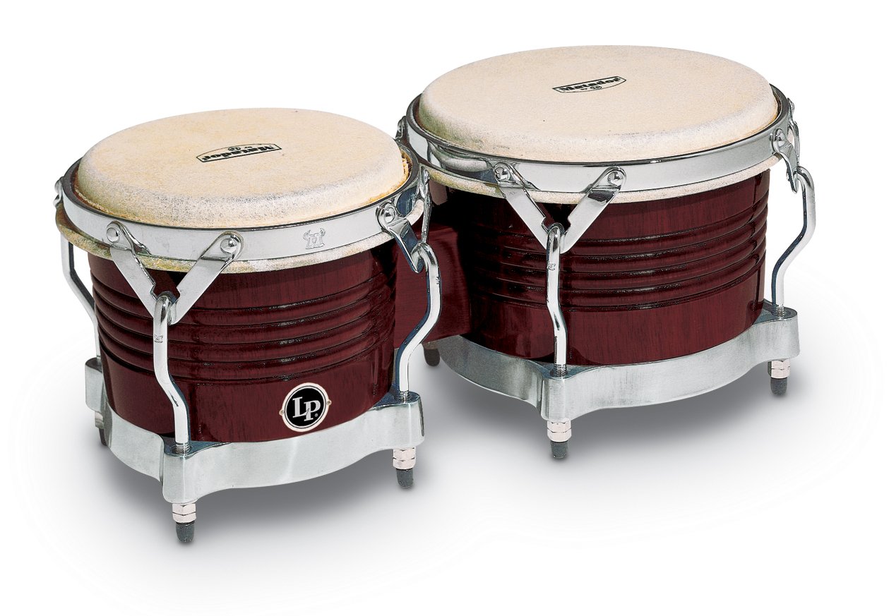 Latin Percussion M201-ABW LP Matador Wood Bongos - Almond Brown/Chrome 8.625-inch