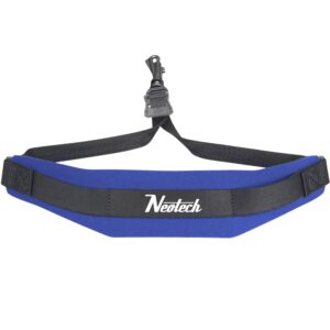 neotech saxophone strap - regular - made in usa- swivel hook neck strap for saxophone, clarinets, english horns & more - comfortable neoprene instrument neck strap (royal blue)