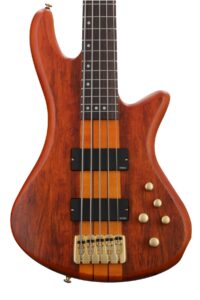 schecter stiletto studio 5 bass guitar - honey satin