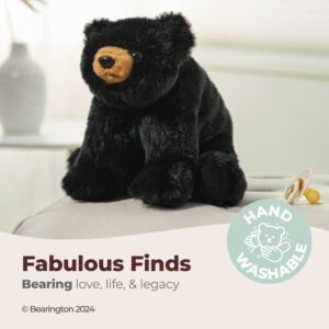 Bearington Baby Bandit Plush Stuffed Animal Black Bear Teddy, 12.5"