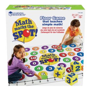 learning resources math marks the spot floor game, homeschool, number recognition, addition & subtraction, ages 5+