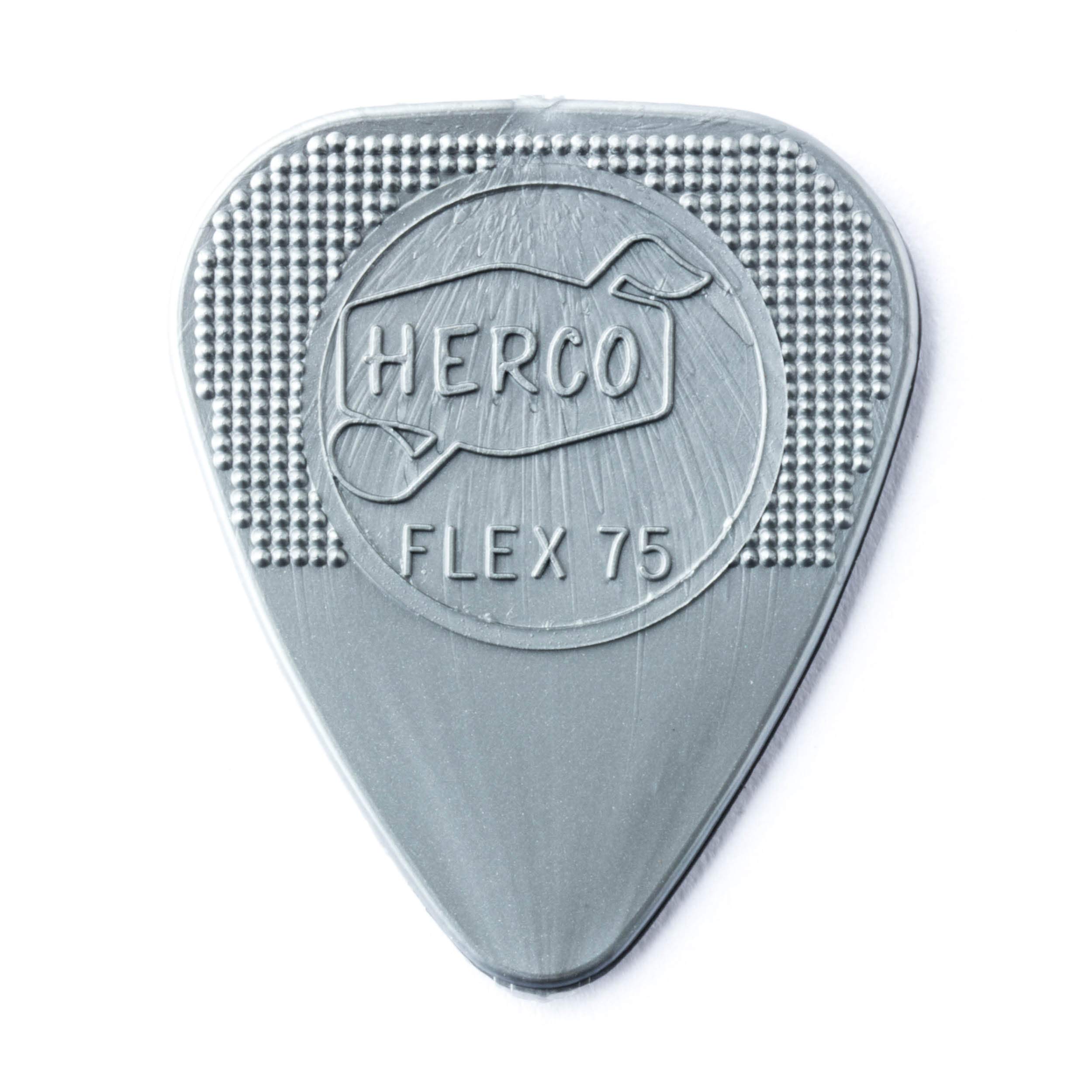 Herco® HE211P Flex 75 Nylon Flat Picks, Silver, Heavy, 12/Player's Pack