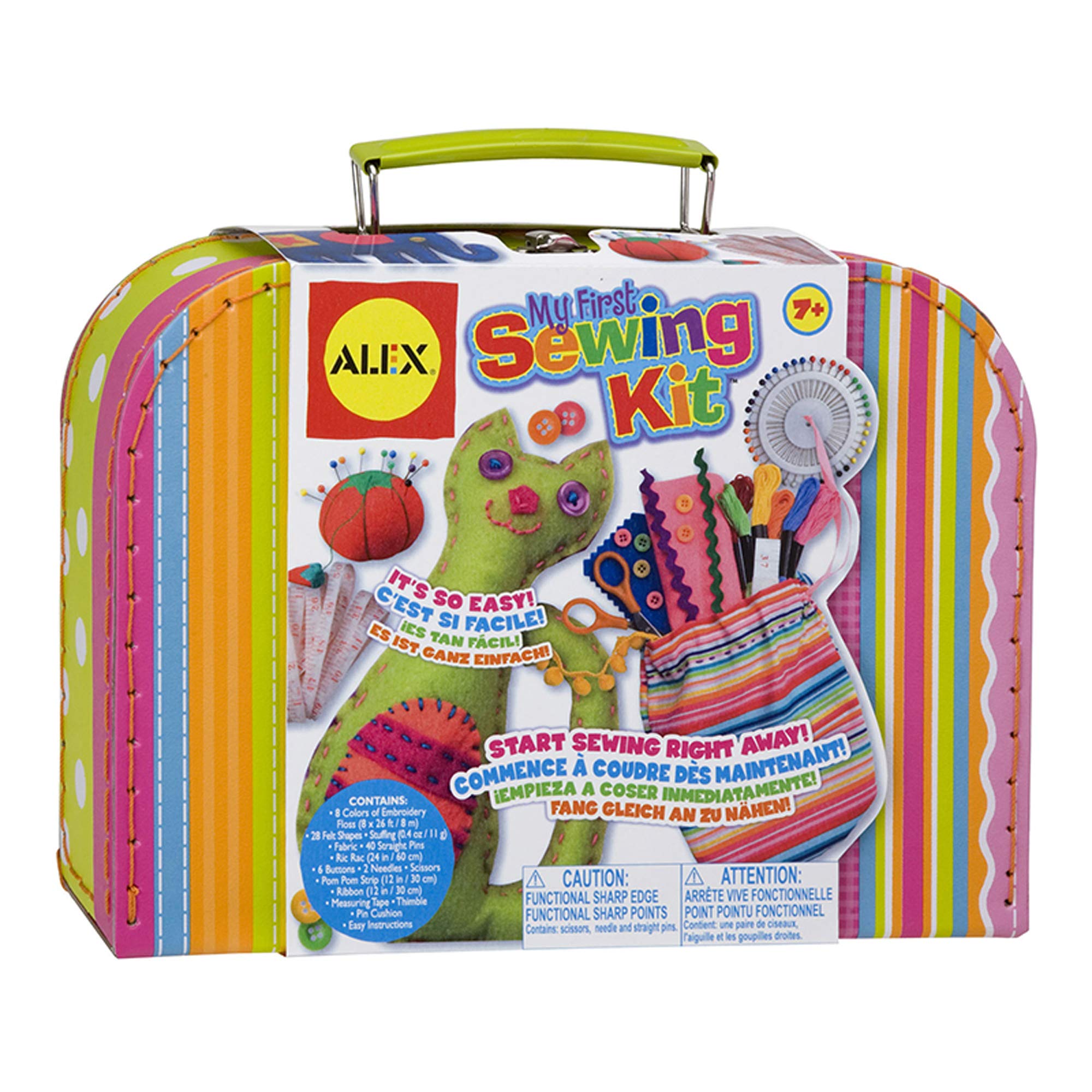 My First Sewing Kit by Alex Crafts, Perfect for Beginners, Arts and Crafts Colorful and Fun Sewing Projects to Learn the Basic Skills of Sewing (Ages 7+)