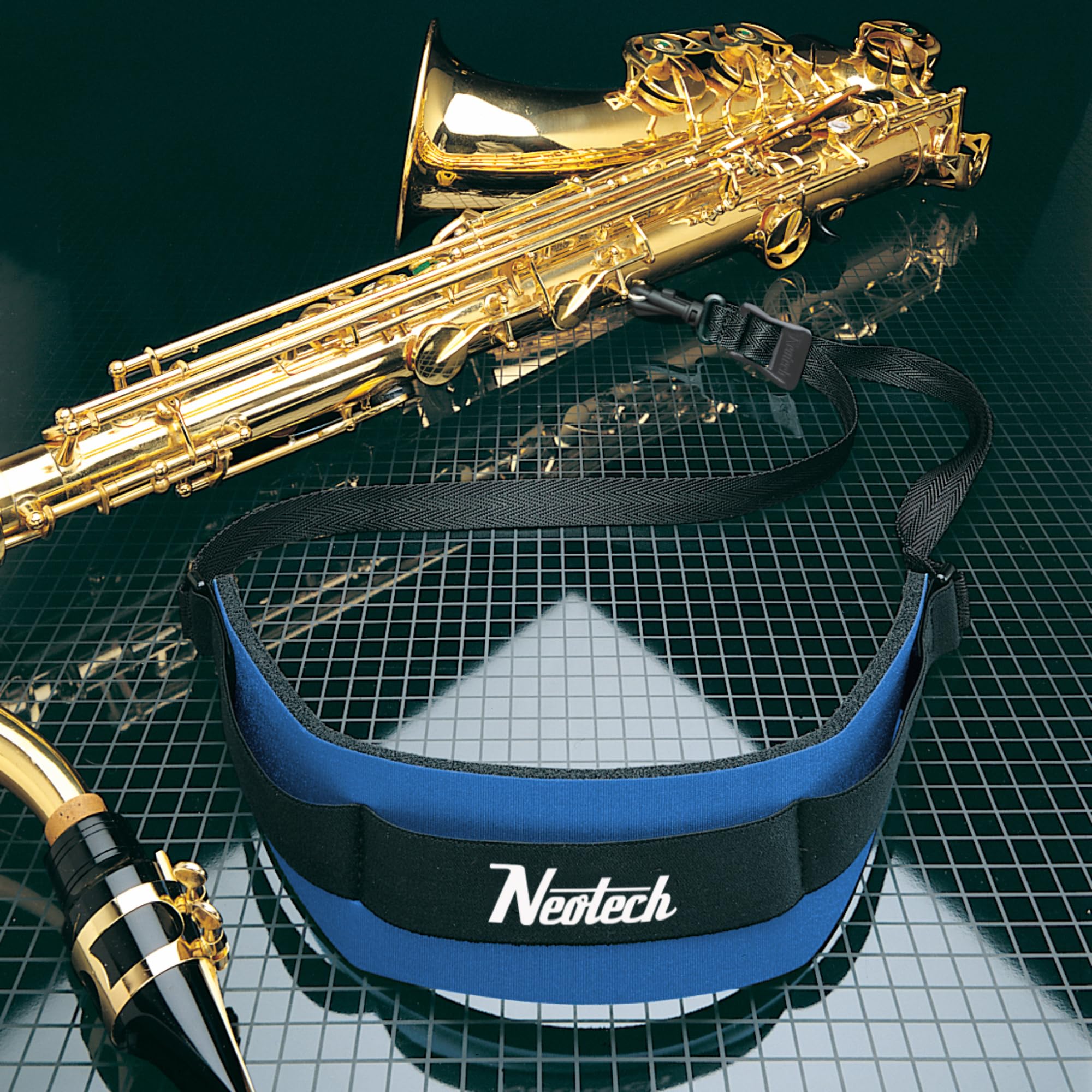 Neotech Saxophone Strap - Regular - Made In USA- Swivel Hook Neck Strap for Saxophone, Clarinets, English Horns & More - Comfortable Neoprene Instrument Neck Strap (Royal Blue)