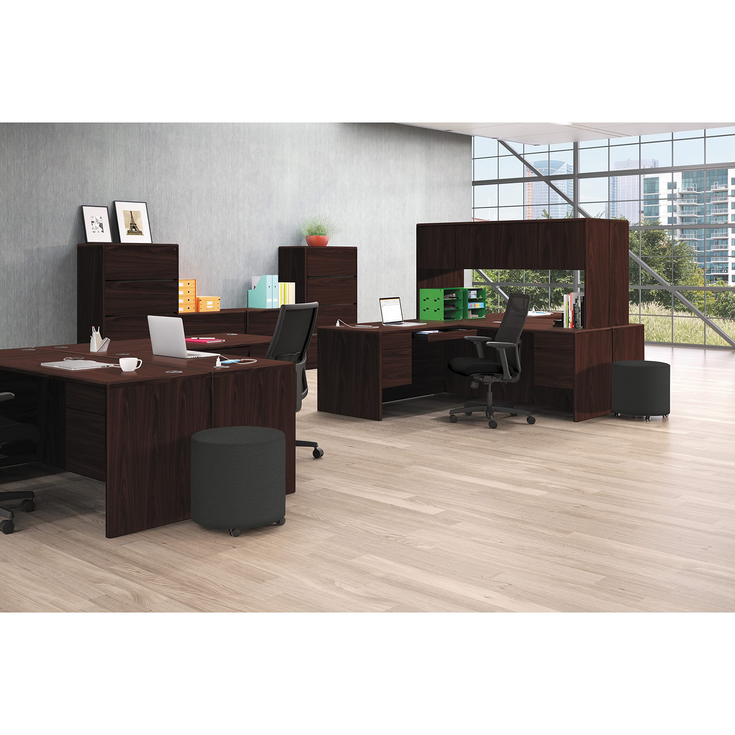 The HON Company 10700 Return, Laminate,Mahogany,Medium Oak