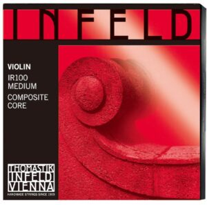 thomastik infeld red 4/4 violin string set - medium gauge with removable ball end gold-plated steel e