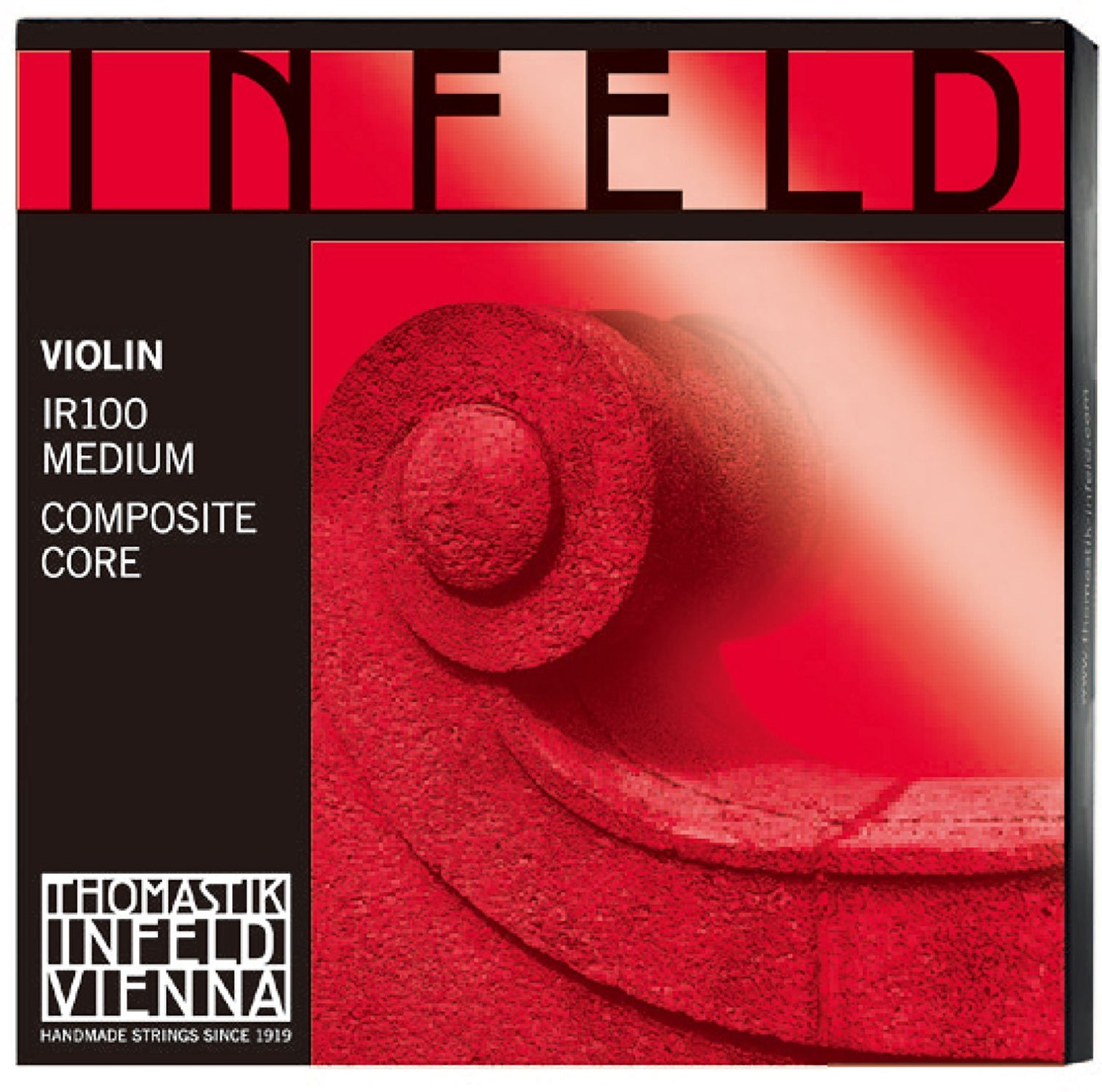 Thomastik Infeld Red 4/4 Violin String Set - Medium Gauge with Removable Ball End Gold-plated Steel E