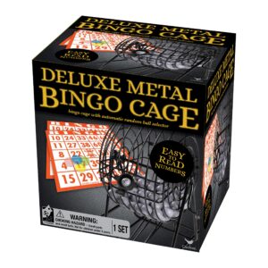 deluxe metal bingo cage set for adults, families and kids ages 6 and up, by spin master