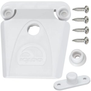 igloo cooler latch with winged and single screw post, white, contains uv inhibitors