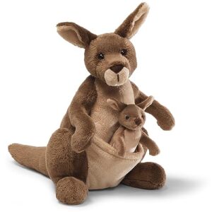 gund jirra kangaroo with removable joey plush, stuffed animal for ages 1 and up, brown, 10”