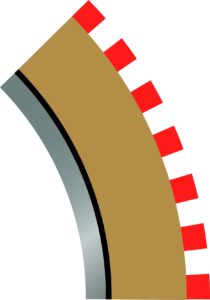 scalextric c8228 borders tan outer radius - 45 degrees, large