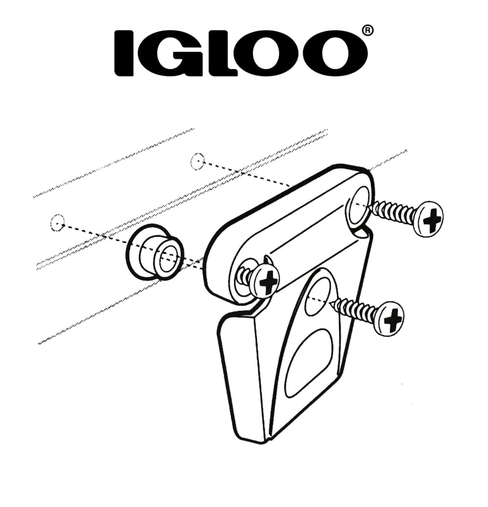 Igloo Cooler Latch with Winged and Single Screw Post, White, Contains UV Inhibitors