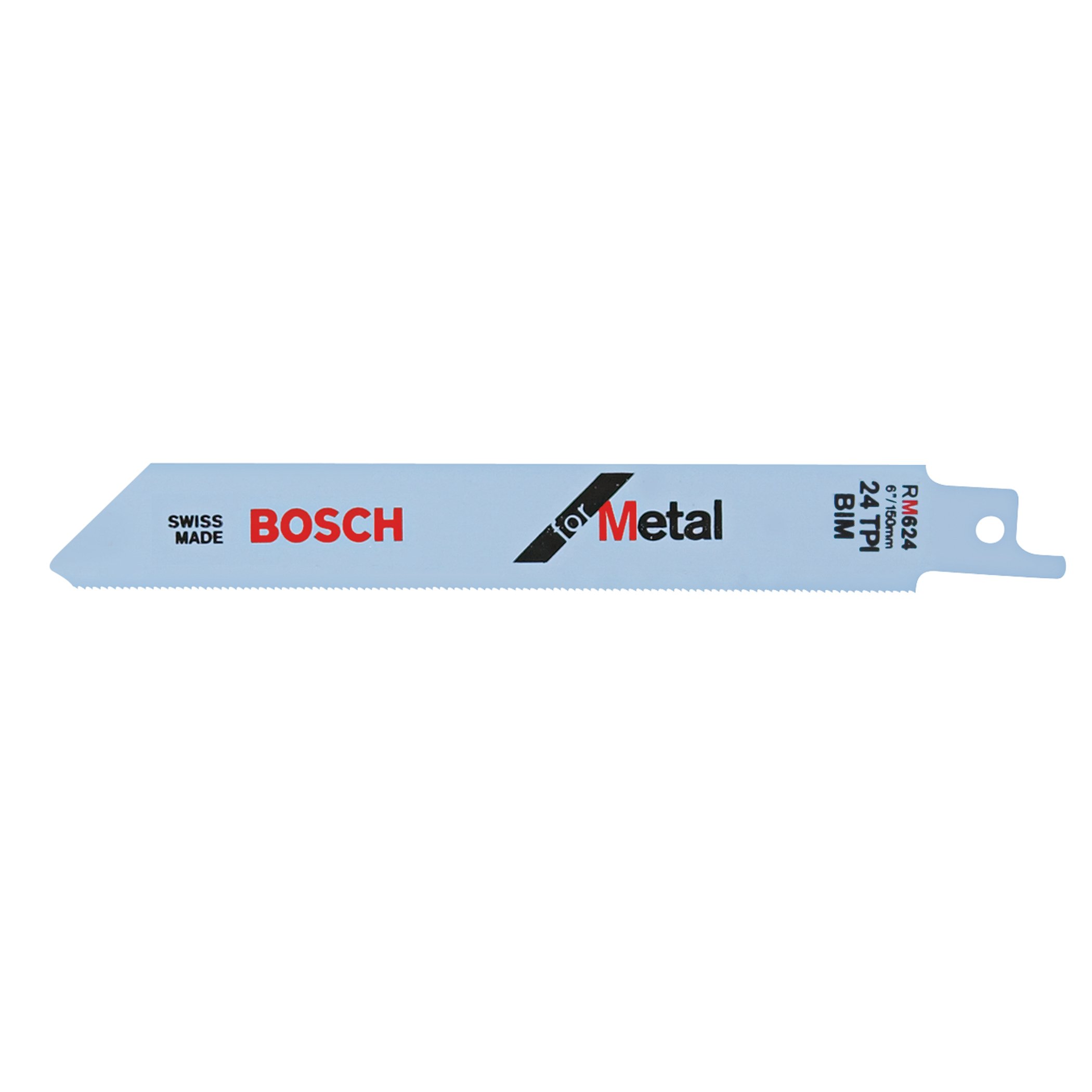 BOSCH RM624 5-Piece 6 In. 24 TPI Metal Reciprocating Saw Blade , Blue