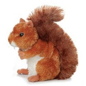 aurora® adorable mini flopsie™ nutsie™ stuffed animal - playful ease - timeless companions - red 8 inches