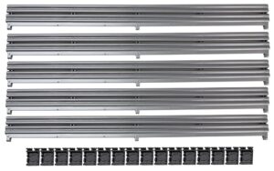 scalextric 1:32 sport / digital track - c8212 silver barriers x 5 and clips x 15 , gray