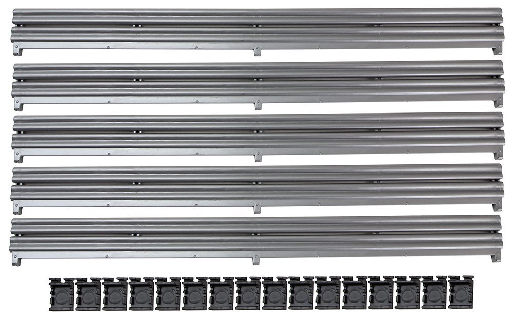 Scalextric 1:32 Sport / Digital Track - C8212 Silver Barriers x 5 and Clips x 15 , Gray