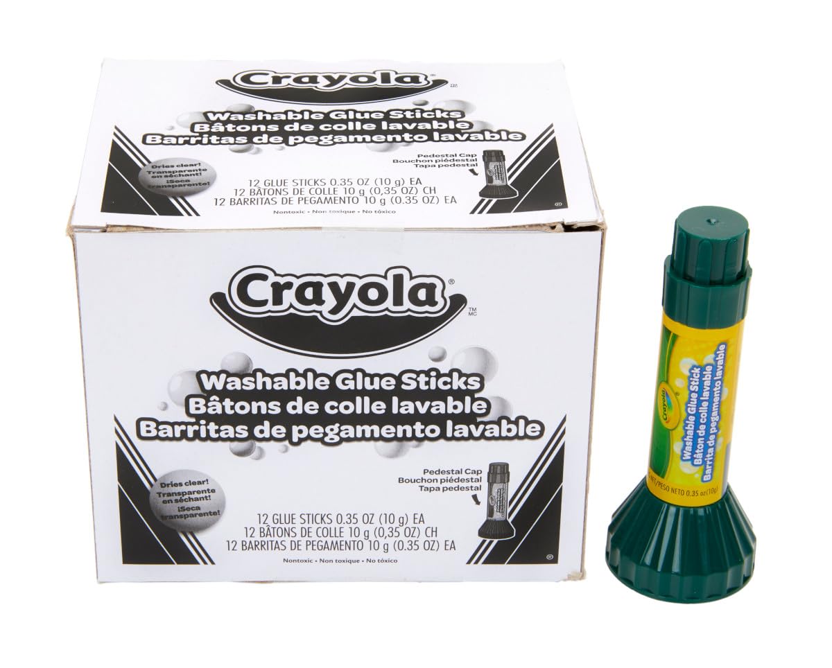 Crayola; Washable Glue Sticks; Art Tools; 12 ct.; Great for Classroom Projects