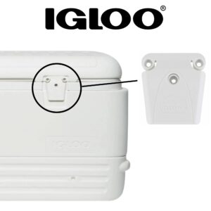 Igloo Cooler Latch with Winged and Single Screw Post, White, Contains UV Inhibitors