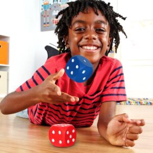 Learning Resources Foam Dice: Dot Dice, Red and Blue 6-Sided Foam Dice, Early Math Skills, Set of 2, Grades PreK+, Ages 3+