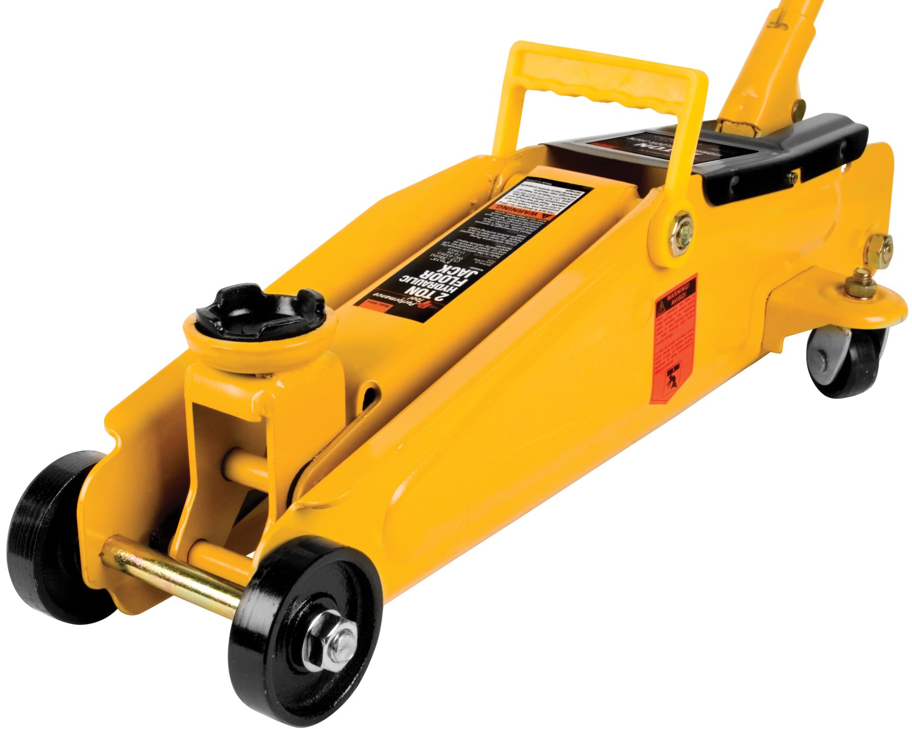 Performance Tool W1614 2 Ton (4,000 lbs.) Capacity Floor Jack Made With Heavy Duty Steel And Swivel Rear Casters