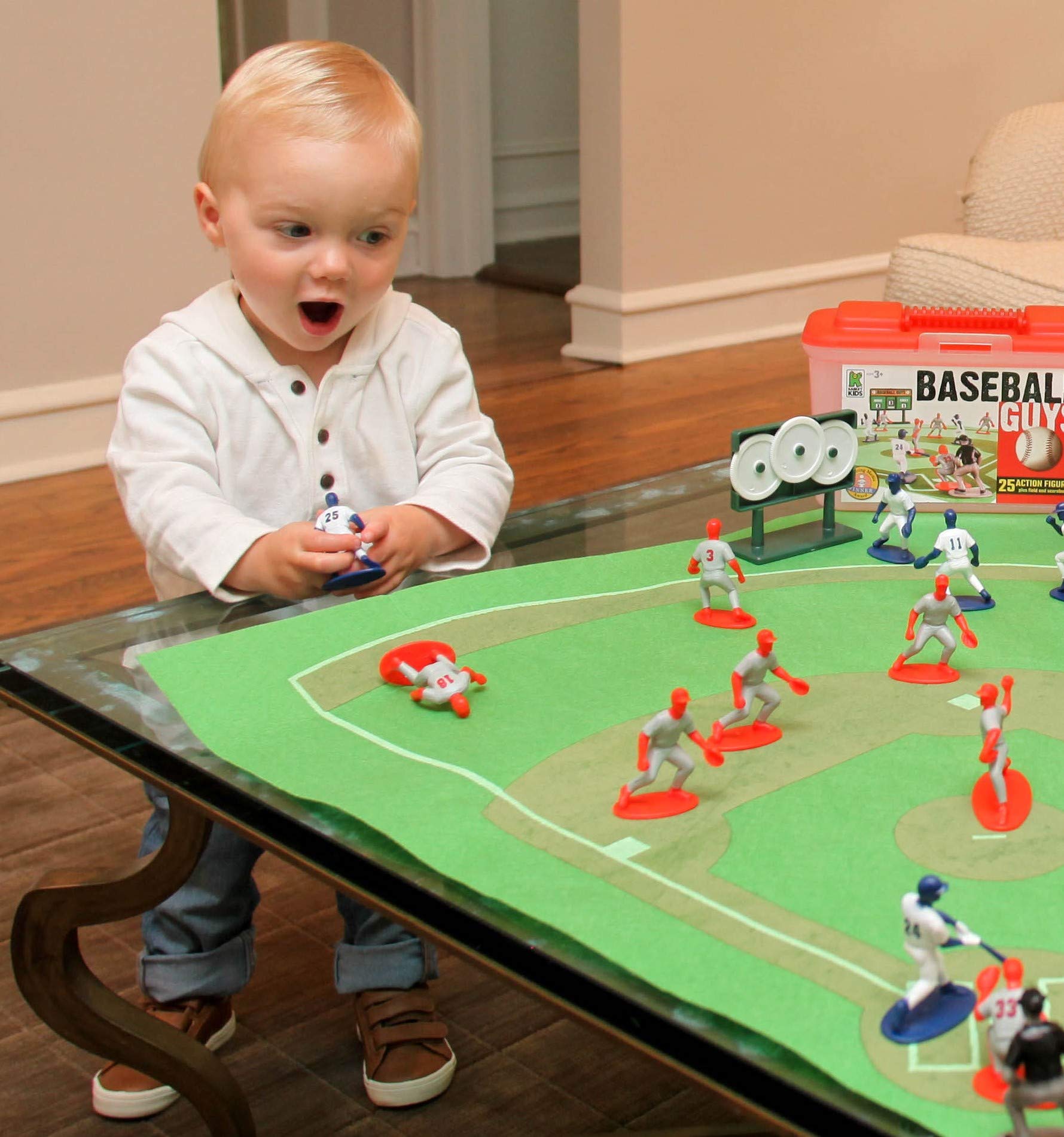 Kaskey Kids Baseball Guys - Red/Blue Inspires Kids Imaginations with Endless Hours of Creative, Open-Ended Play – Includes 2 Teams & Accessories – 29 Pieces in Every Set!