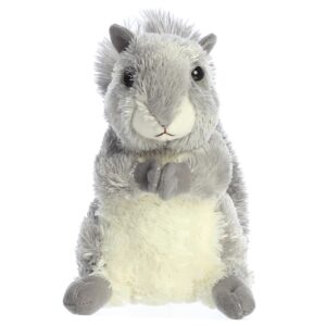 aurora® adorable mini flopsie™ nutty™ stuffed animal - playful ease - timeless companions - gray 8 inches