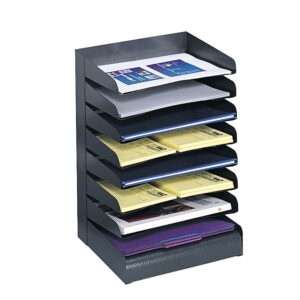 safco 8 tier desk organizer for home, office, classroom & more, file organizer with 8 shelves, powder coated finish, commercial-grade steel construction