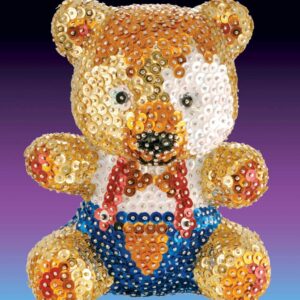 Sequin Art 3D, Teddy Bear, Sparkling Arts and Crafts 3D Kit