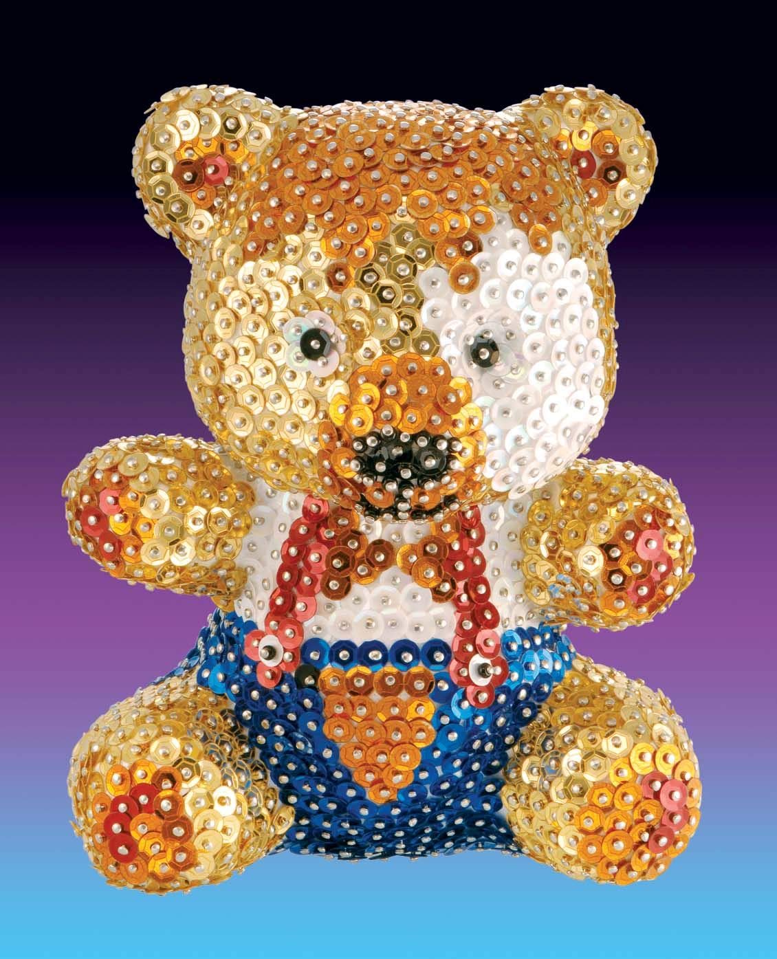 Sequin Art 3D, Teddy Bear, Sparkling Arts and Crafts 3D Kit