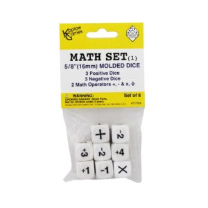 koplow games positive/negative dice set classroom accessories, standard (15mm - 17mm)