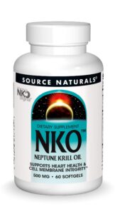 source naturals nko neptune krill oil, supports heart health & cell membrane integrity* 500 mg - 60 softgels