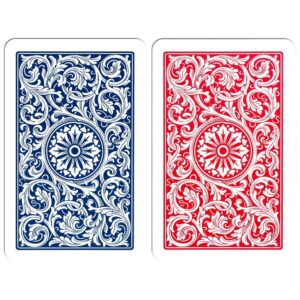 Copag 1546 Design 100% Plastic Playing Cards, Bridge Size (Narrow) Red/Blue (Jumbo Index, 1 Set)