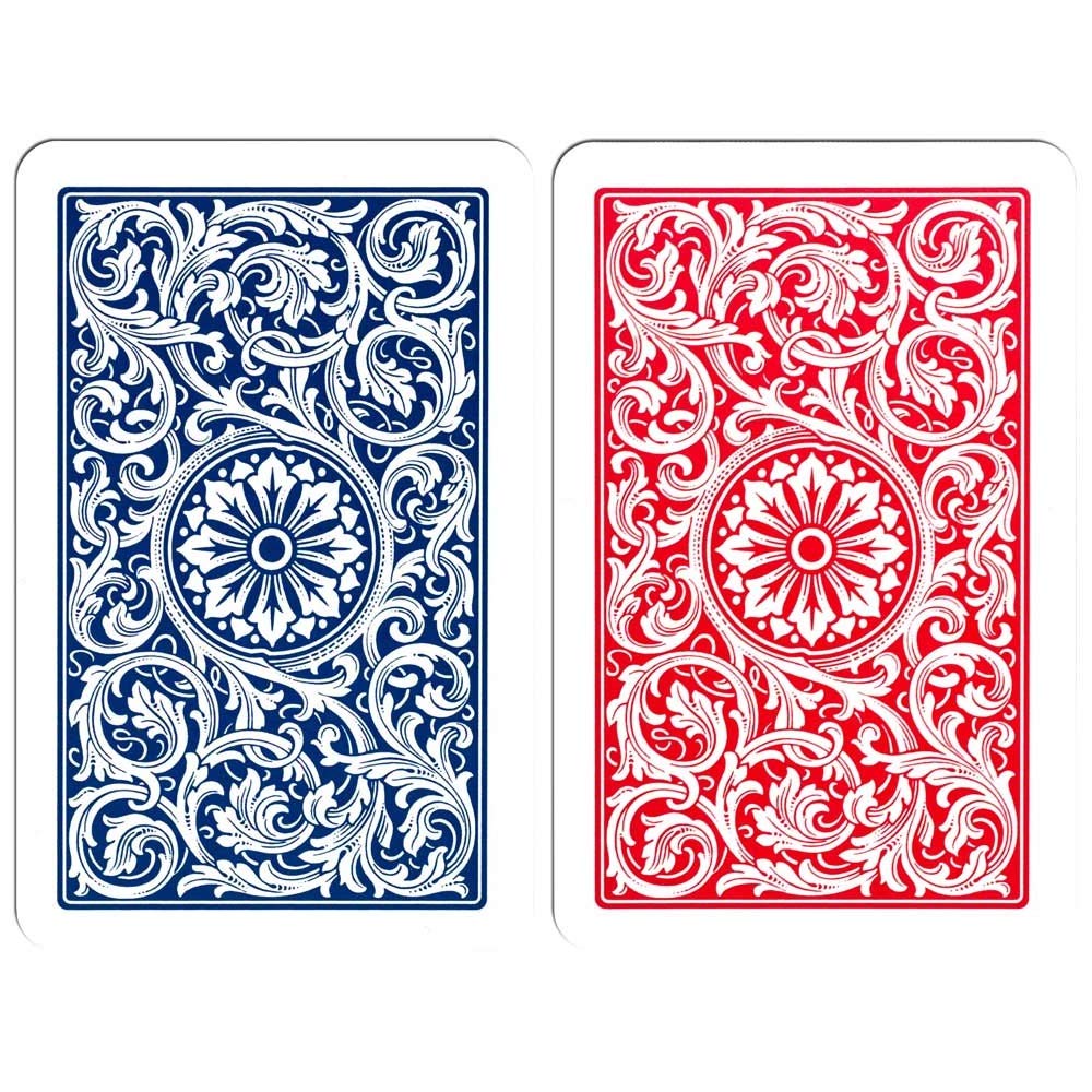 Copag 1546 Design 100% Plastic Playing Cards, Bridge Size (Narrow) Red/Blue (Jumbo Index, 1 Set)