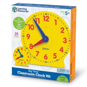 Learning Resources Classroom Clock Kit -25 Pieces, Ages 5+ Clock for Kids, Learning to Tell Time, Clocks for Teaching Time, Teacher and Classroom Supplies