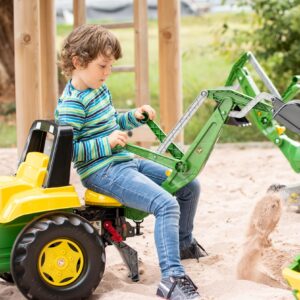 rolly toys John Deere Pedal Tractor with Working Loader and Backhoe Digger, Youth Ages 3+