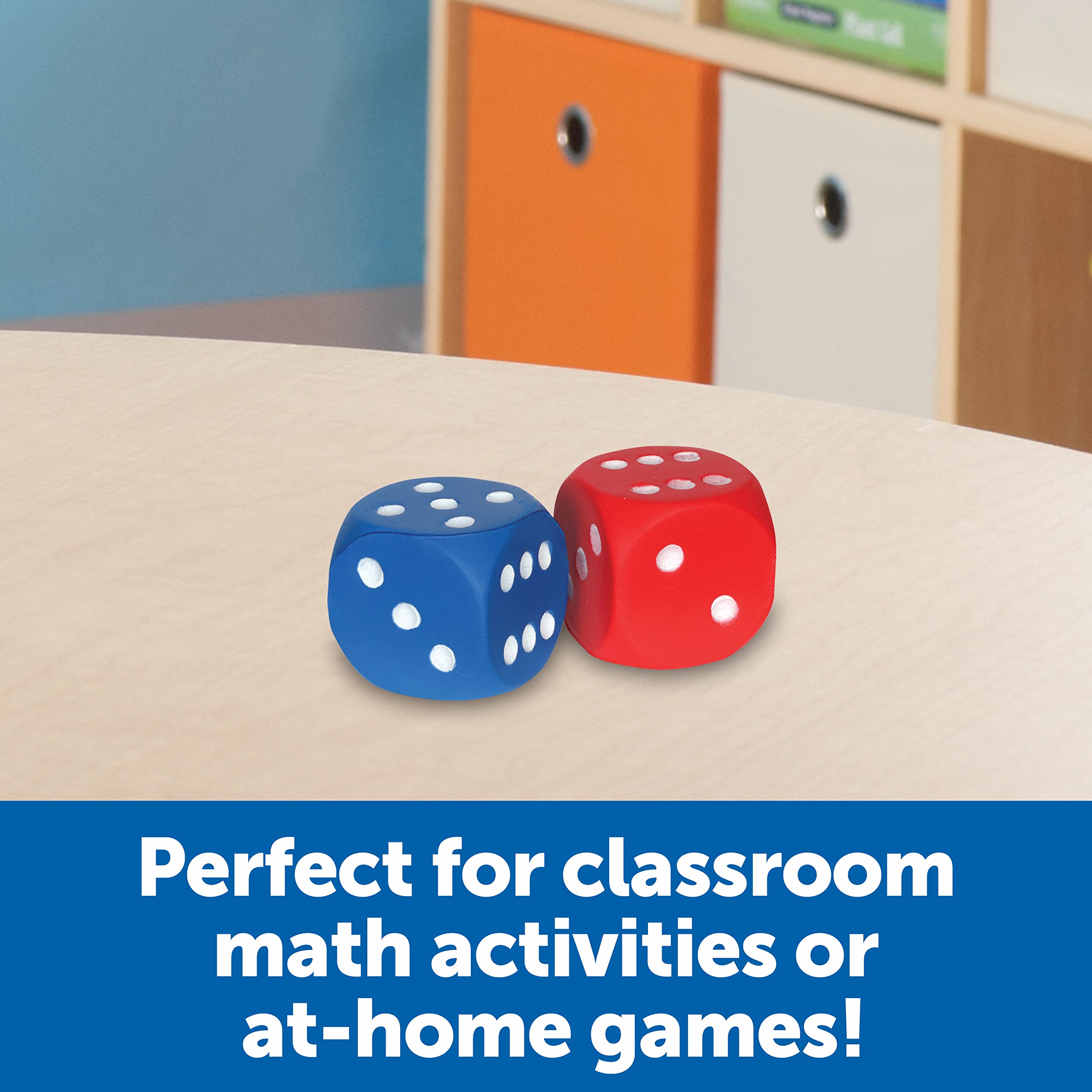 Learning Resources Foam Dice: Dot Dice, Red and Blue 6-Sided Foam Dice, Early Math Skills, Set of 2, Grades PreK+, Ages 3+