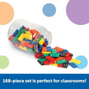 Learning Resources Double-six Dominoes In Bucket, Teaching aids, Math Classroom Accessories, 168 Pieces, Ages 5+