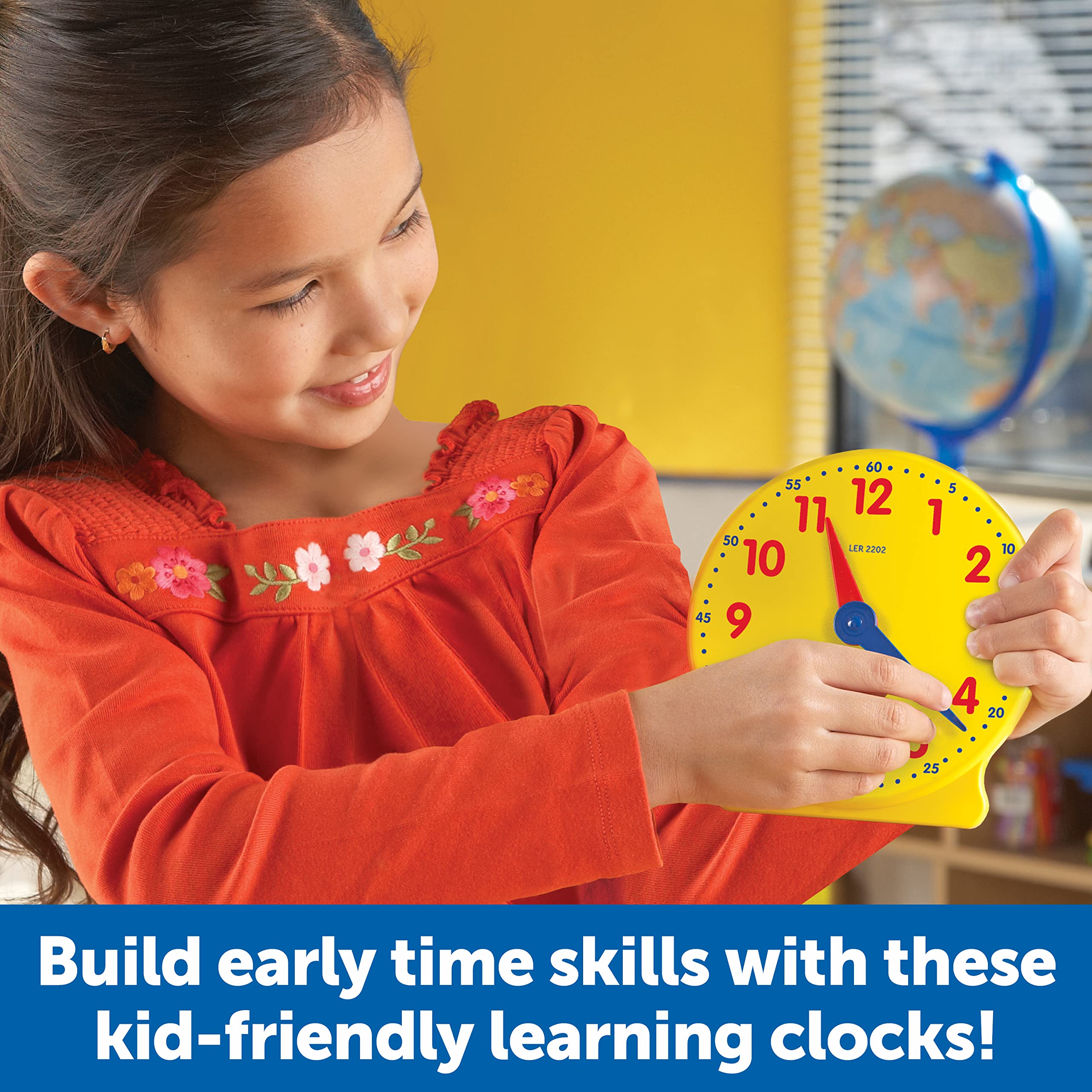 Learning Resources Classroom Clock Kit -25 Pieces, Ages 5+ Clock for Kids, Learning to Tell Time, Clocks for Teaching Time, Teacher and Classroom Supplies