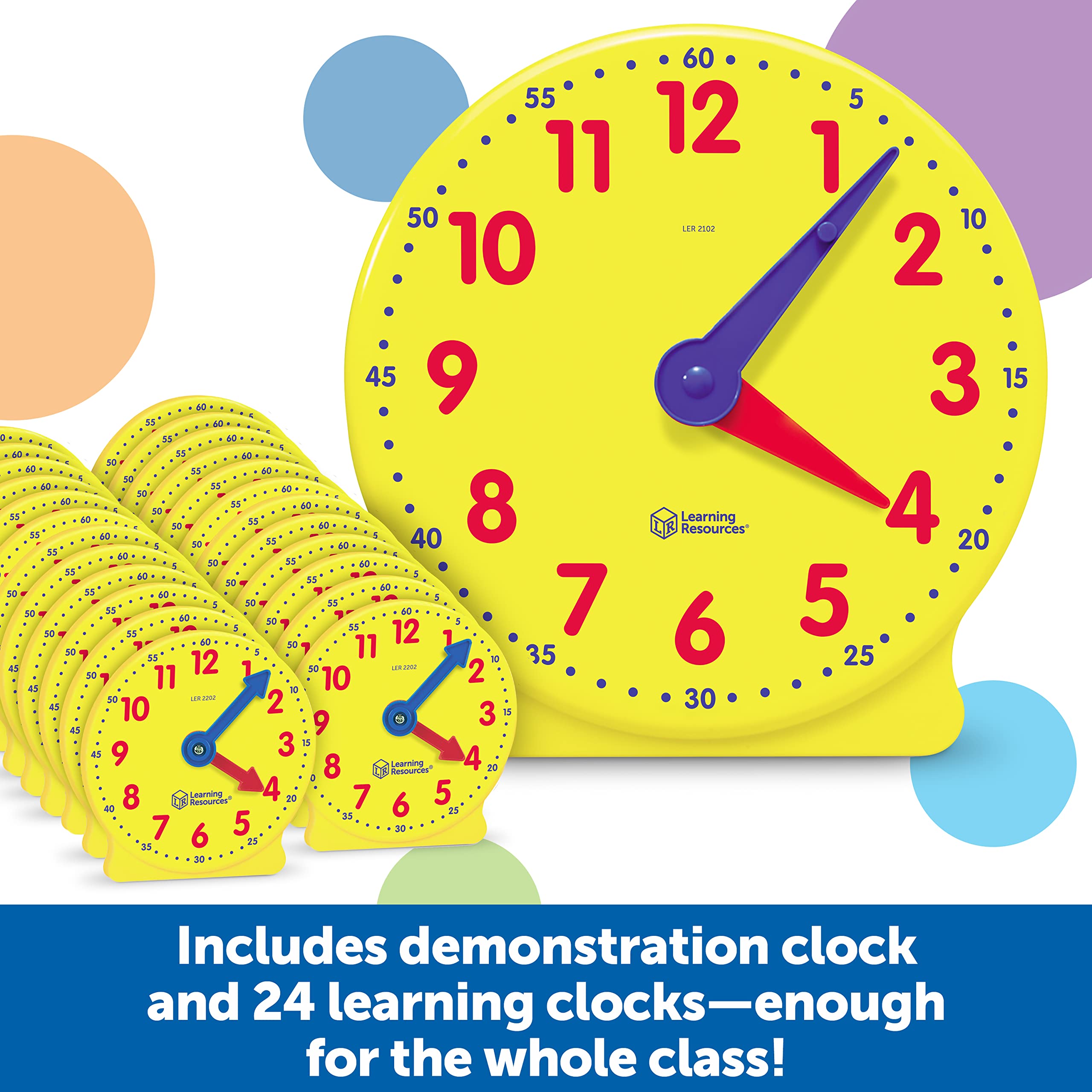 Learning Resources Classroom Clock Kit -25 Pieces, Ages 5+ Clock for Kids, Learning to Tell Time, Clocks for Teaching Time, Teacher and Classroom Supplies